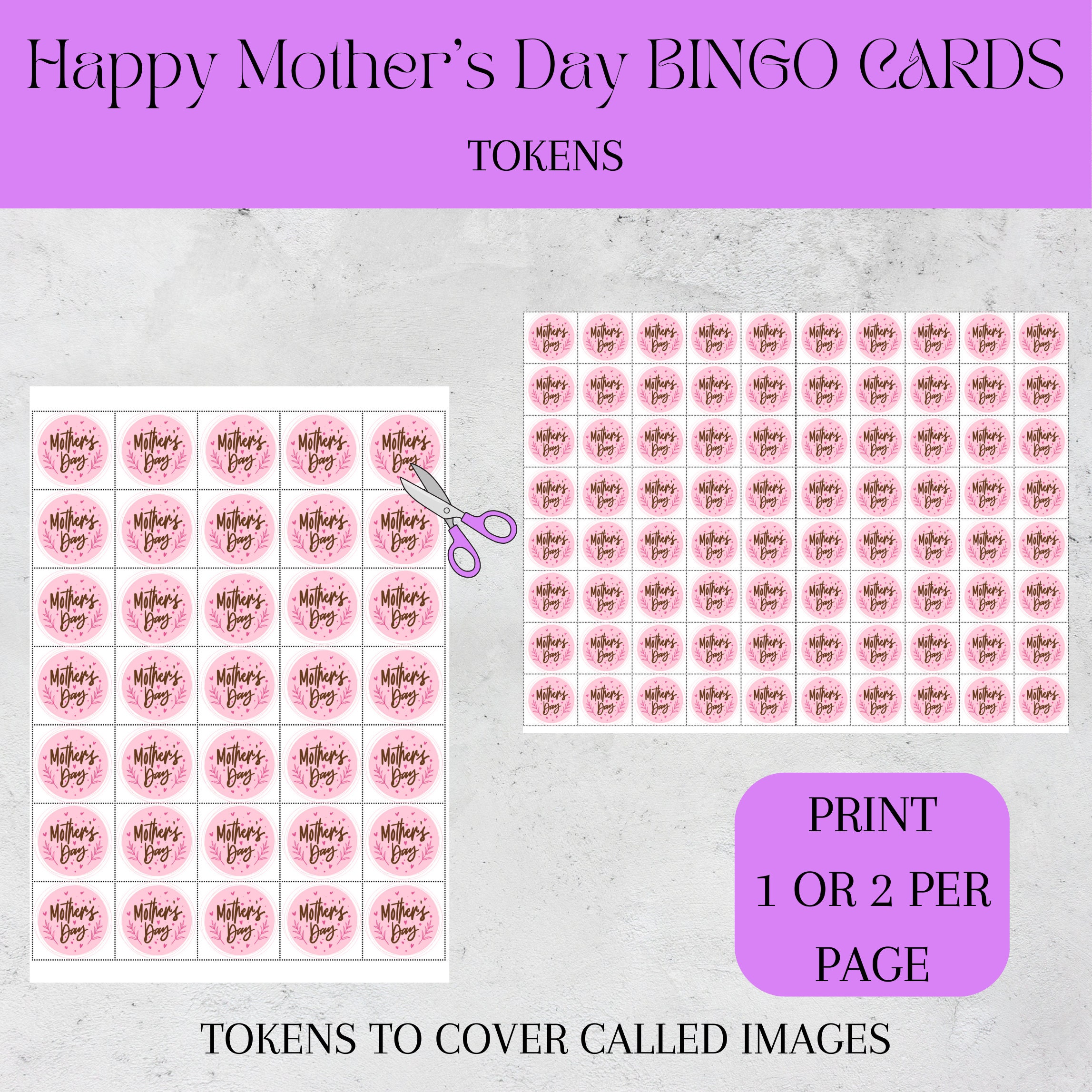 Mother's Day Bingo, 100 Mother's Day Bingo Cards, Printable Mother's ...