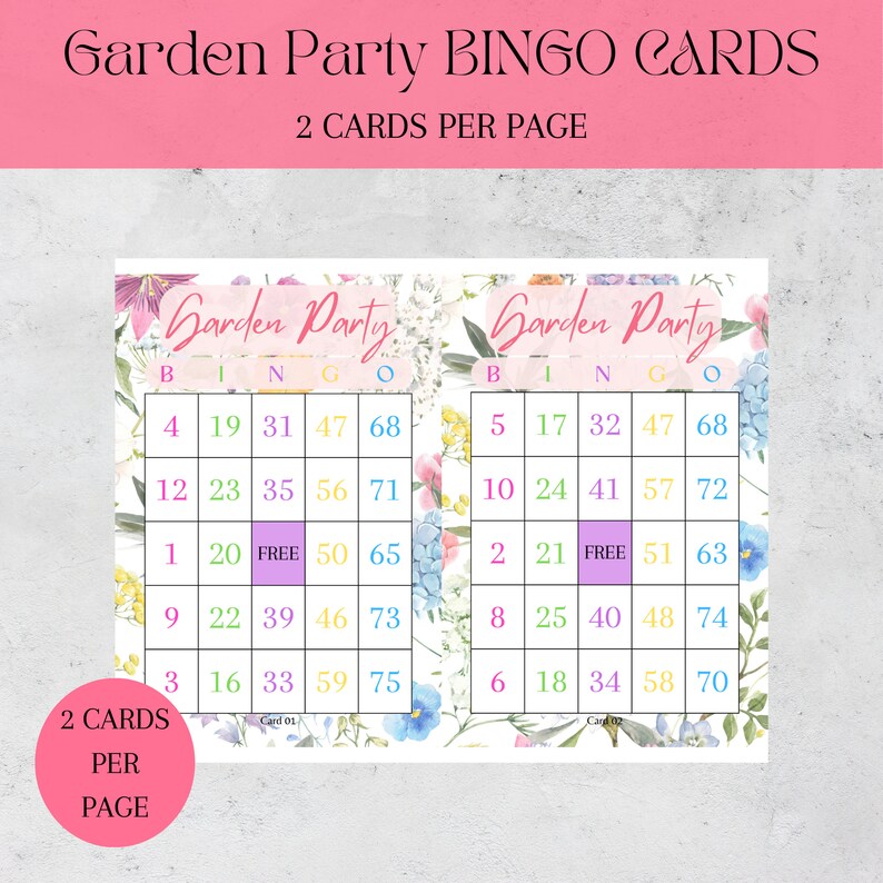 Garden Party Bingo, 30 Printable Garden Bingo Cards, Tea Party Game ...