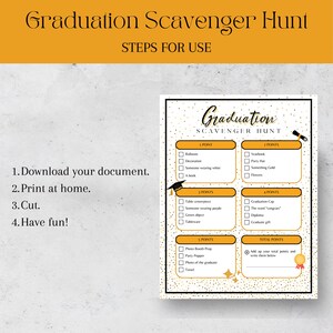 Graduation Games Scavenger Hunt, Printable Treasure Hunt for Graduation ...