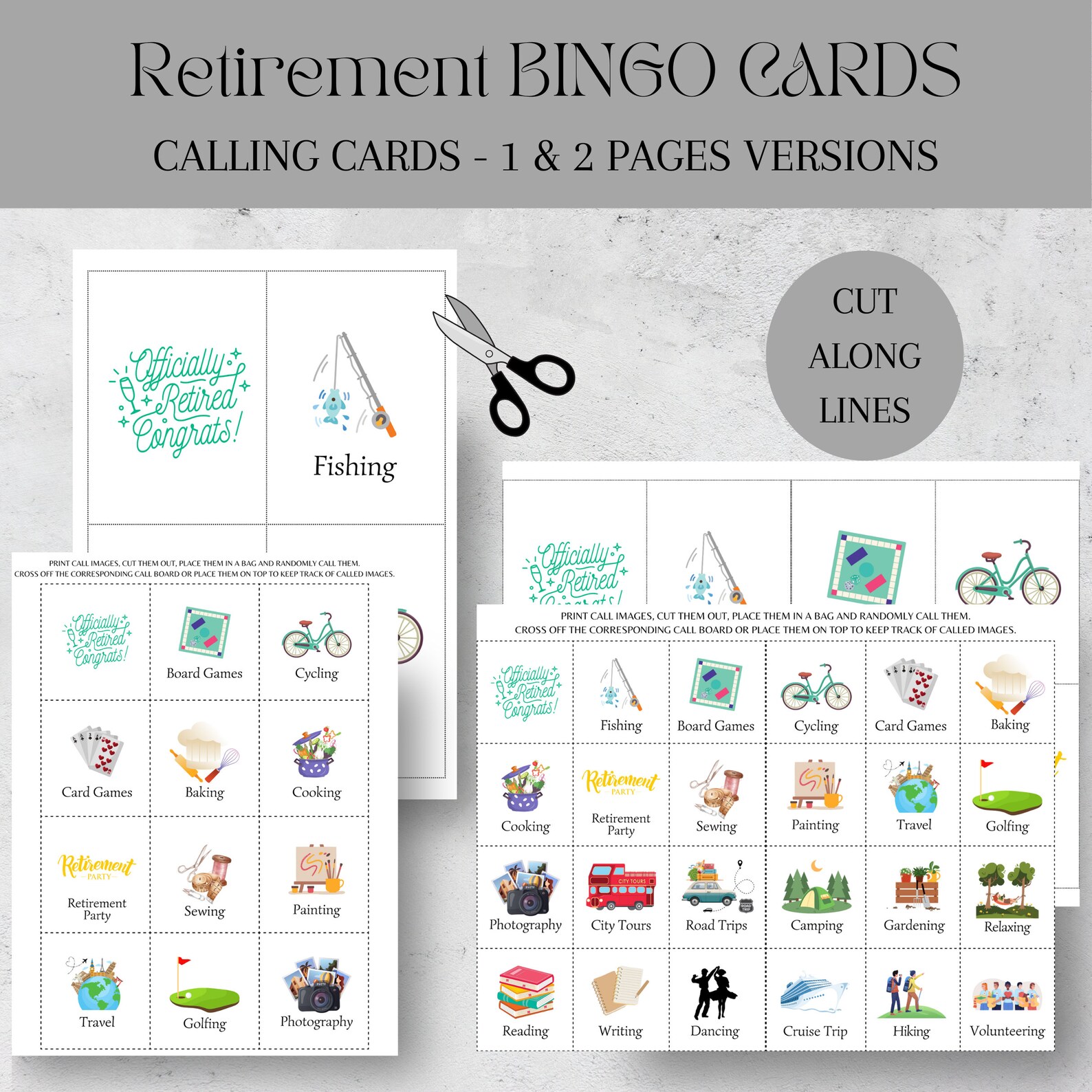 Retirement Bingo, 30 Retirement Bingo Cards, Retirement Activity ...