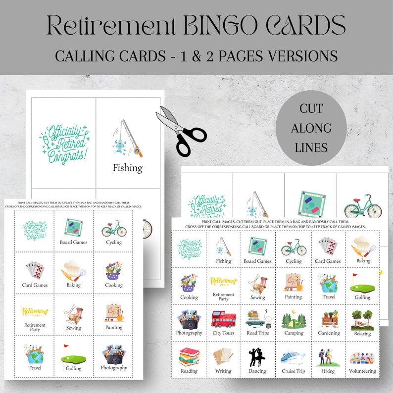 Retirement Bingo, 30 Retirement Bingo Cards, Retirement Activity ...