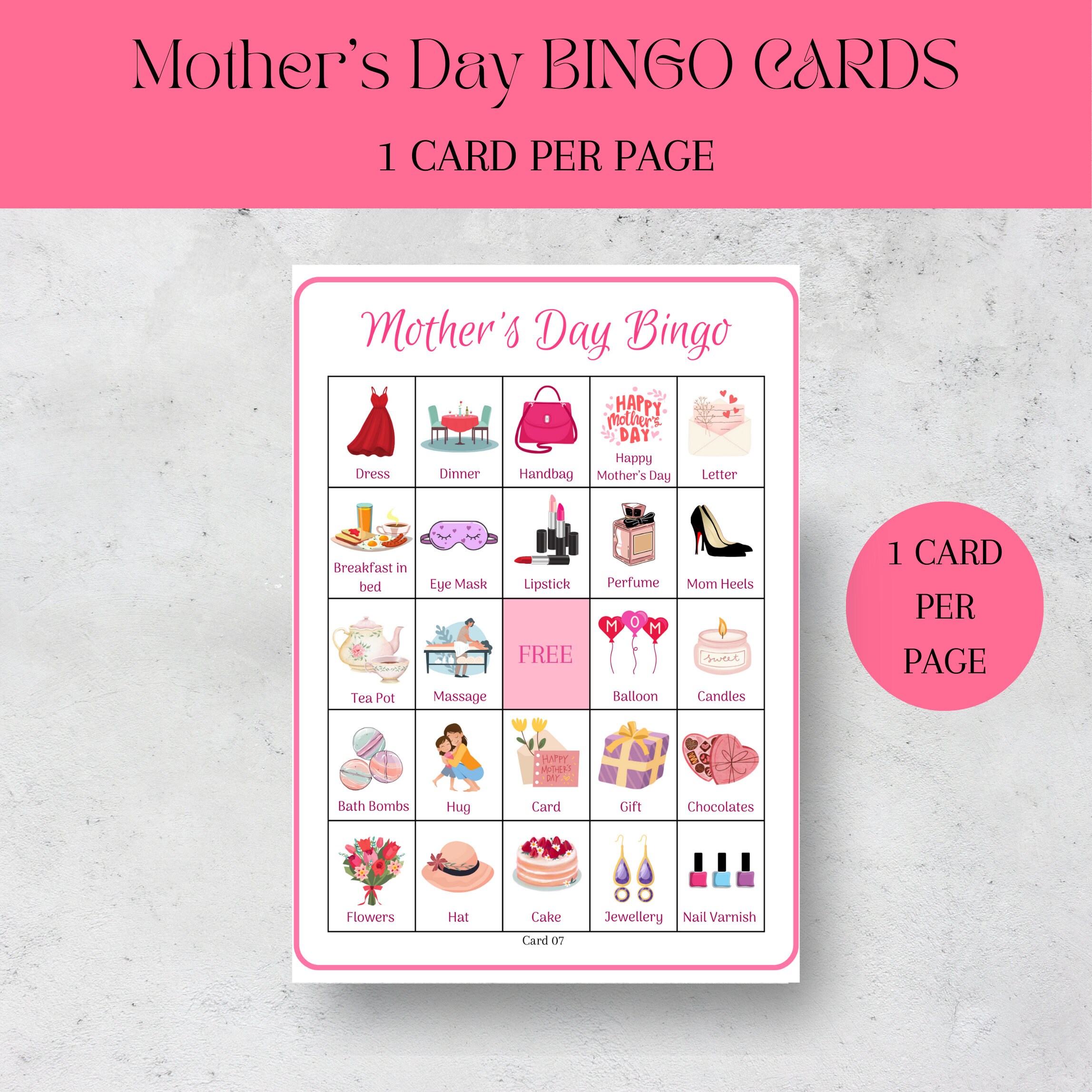 Printable Mother's Day Bingo, 30 Mother's Day Bingo Cards, Mother's Day ...