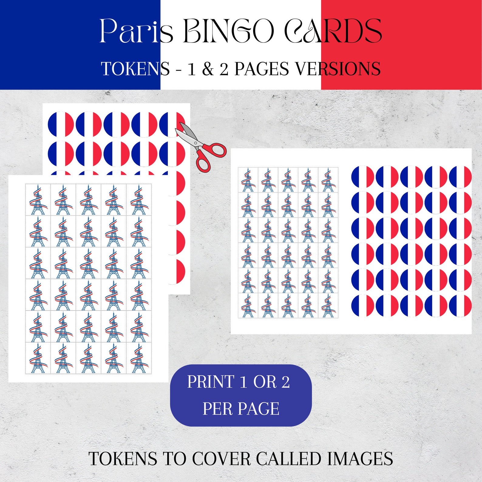 Paris Bingo, 30 Paris Bingo Cards, Road Trip Game, Travel Game, Travel ...