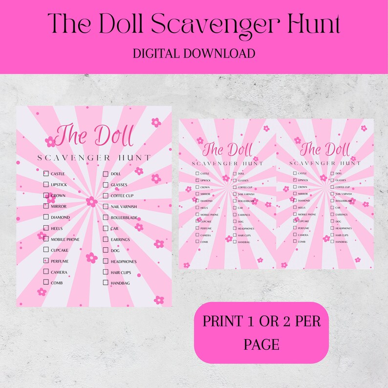 The Barbie Doll Scavenger Hunt for Kids, Indoor Outdoor Barbie Game ...