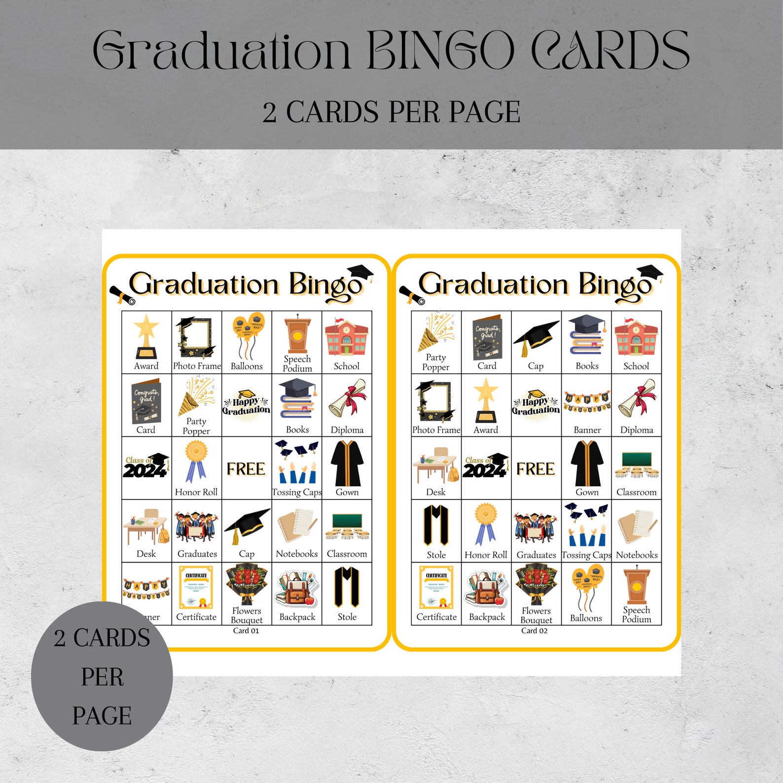 Graduation Bingo, 30 Graduation Bingo Cards, Graduation Party Ideas ...