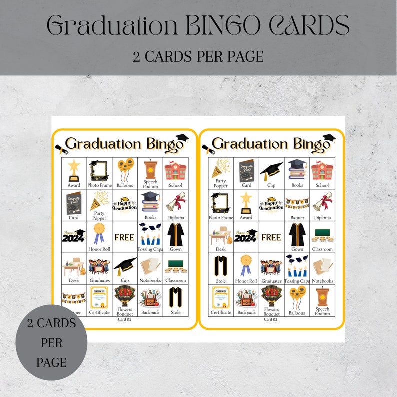 Graduation Bingo, 30 Graduation Bingo Cards, Graduation Party Ideas ...