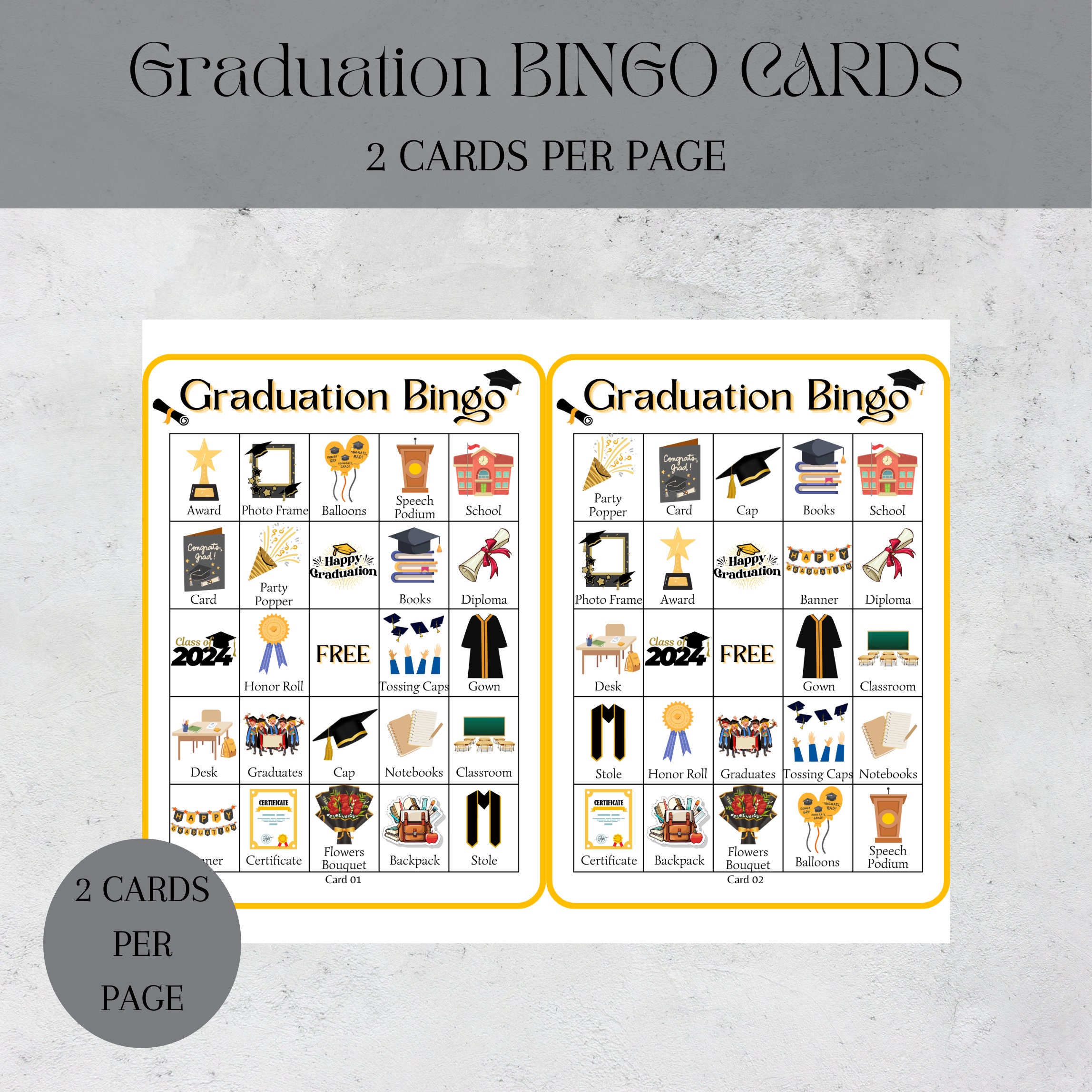 Graduation Bingo, 30 Graduation Bingo Cards, Graduation Party Ideas ...