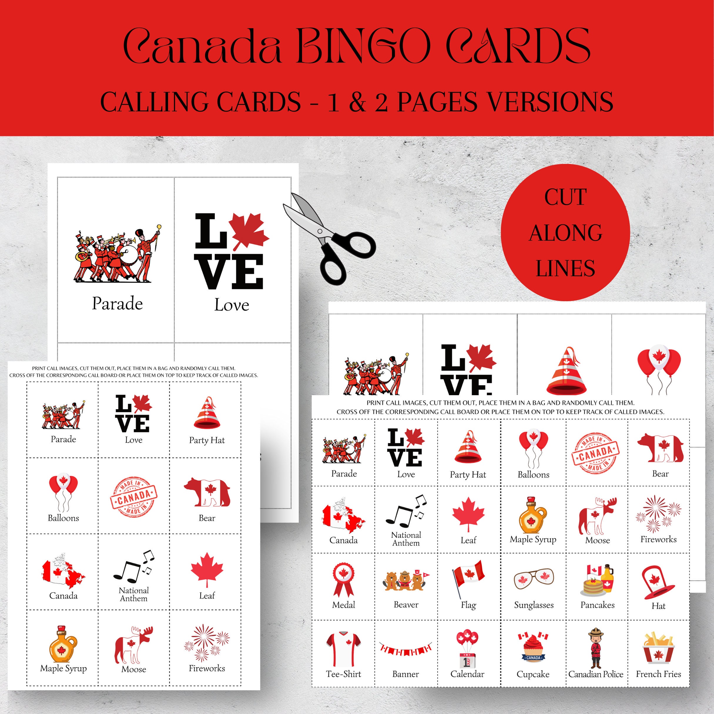 Canada Bingo, 30 Canada Bingo Cards, Canada Day Activity, Canadian ...