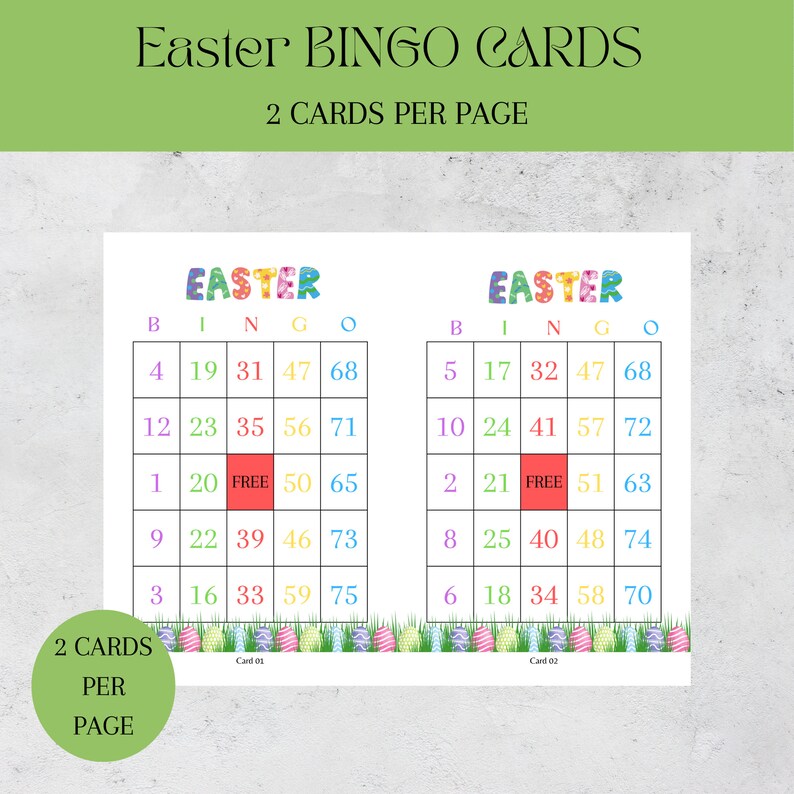 Easter Bingo 30 Printable Easter Bingo Cards Easter Activity for Kids ...