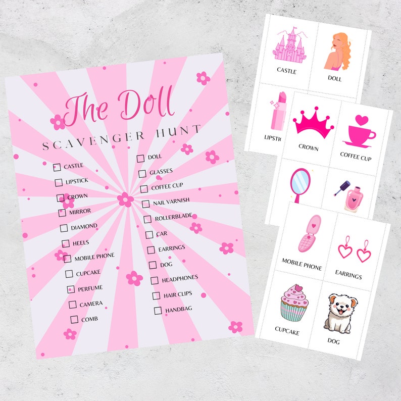 The Barbie Doll Scavenger Hunt for Kids, Indoor Outdoor Barbie Game ...
