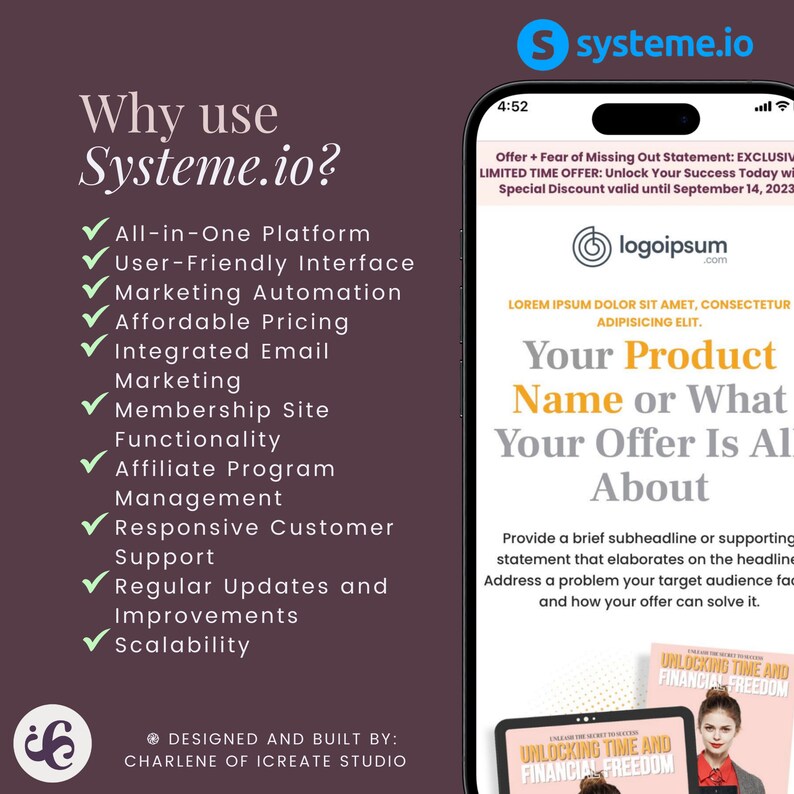 Systeme.io Template Ebook or Digital Product Sales Funnel for Coaches ...