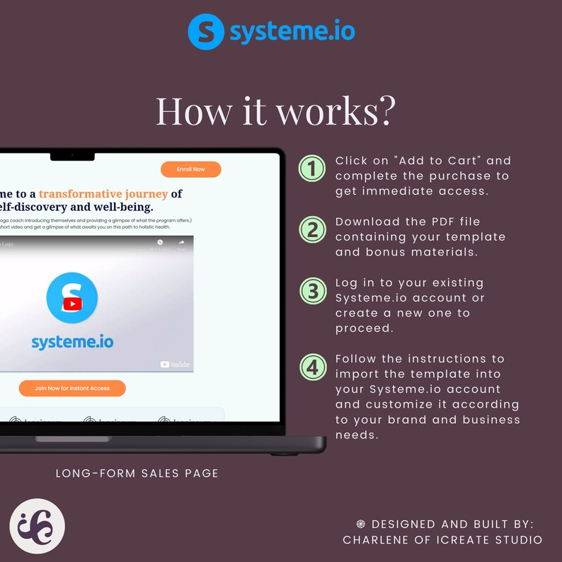 Systeme.io Funnel Template Program or Course Sales Funnel Template for ...