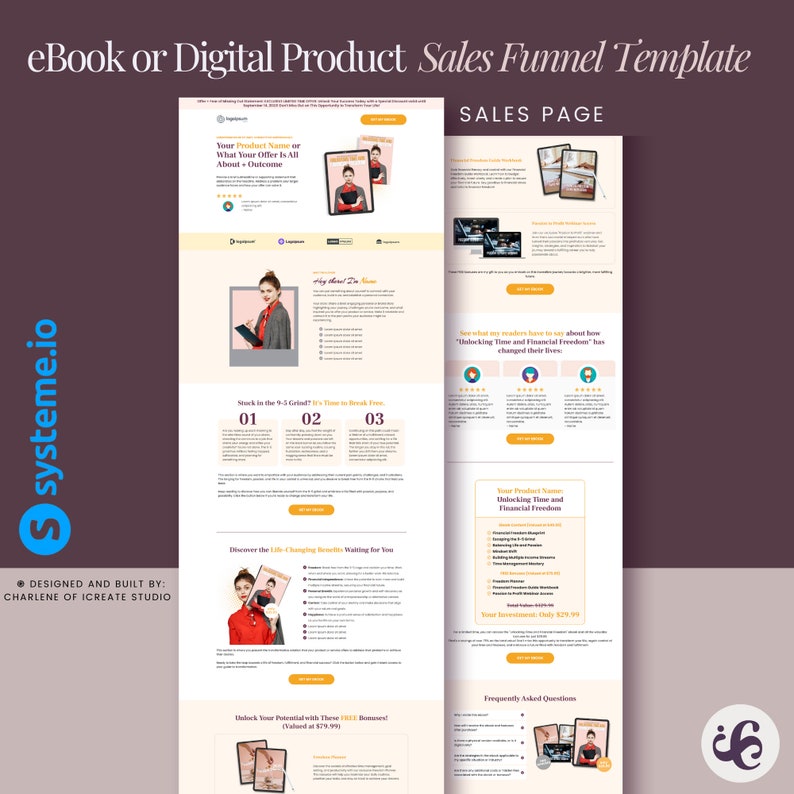 Systeme.io Template Ebook or Digital Product Sales Funnel for Coaches ...