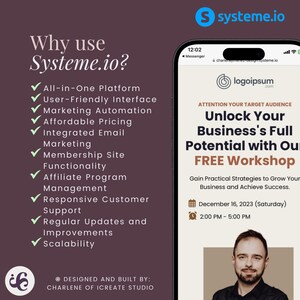 Systeme.io Template Workshop or Webinar Lead Funnel Template Funnel for ...