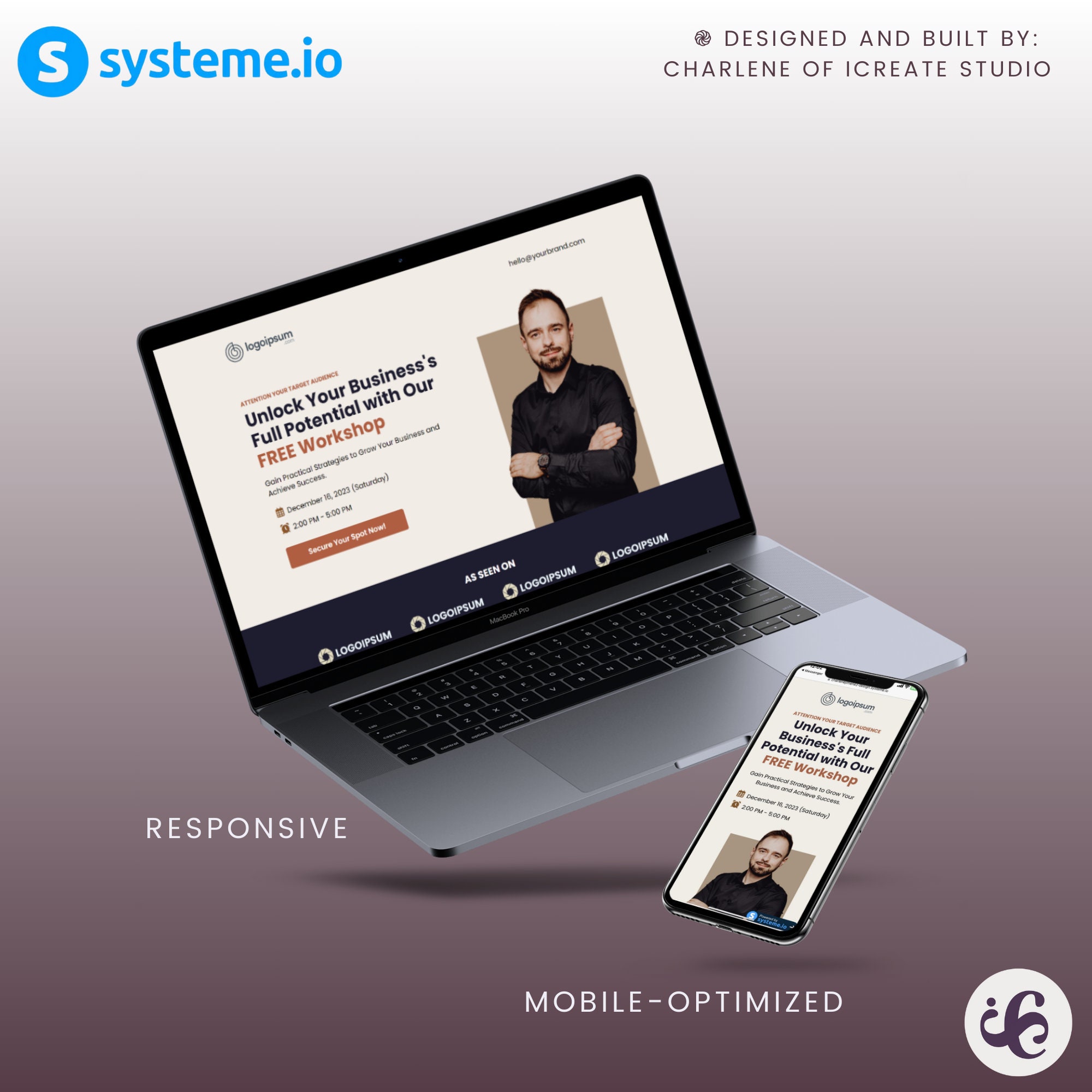 Systeme.io Template Workshop or Webinar Lead Funnel Template Funnel for ...