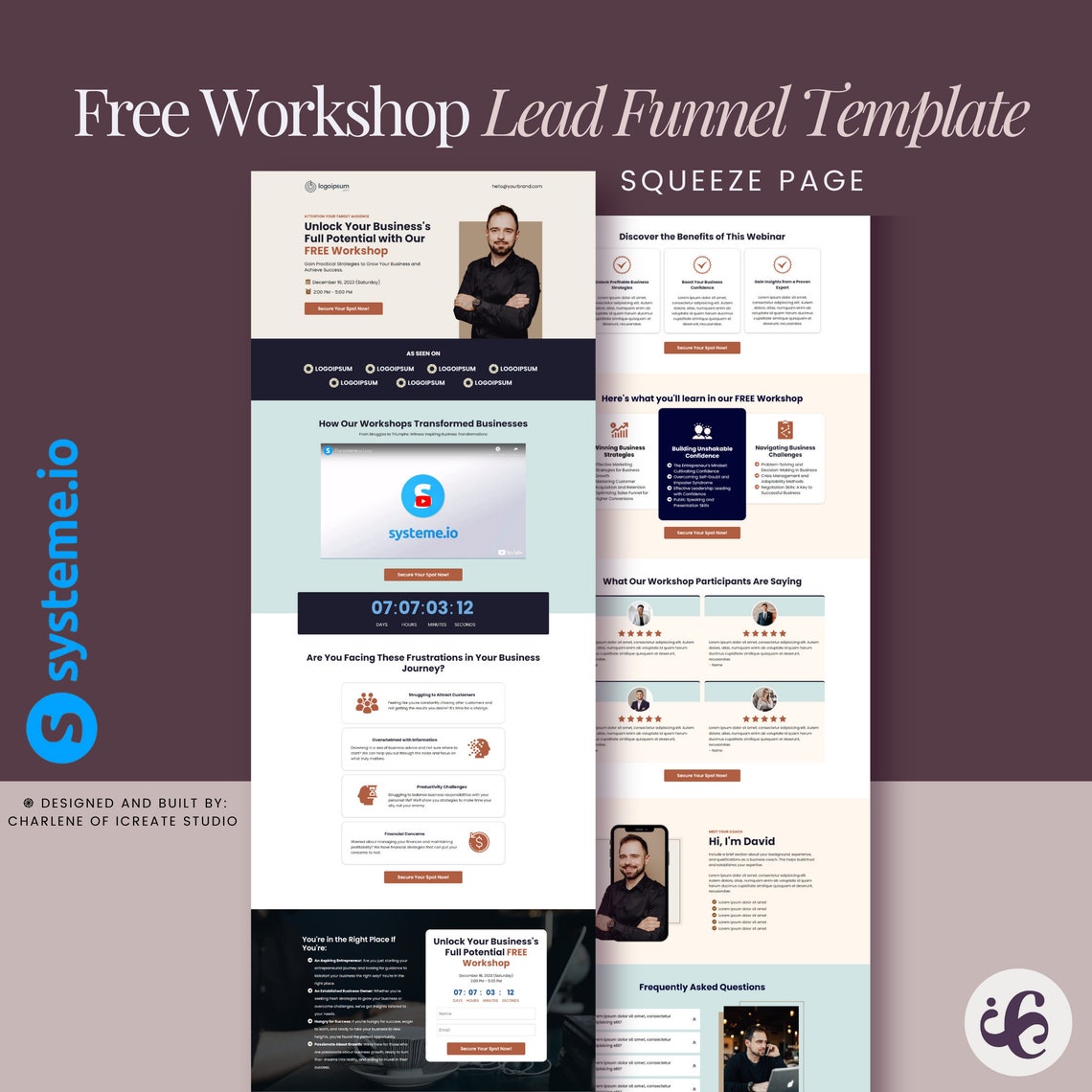 Systeme.io Template Workshop or Webinar Lead Funnel Template Funnel for ...