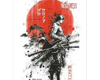 Zoro Roronoa Poster, One Piece Poster, Zoro Wall Art, One Piece Wall ...