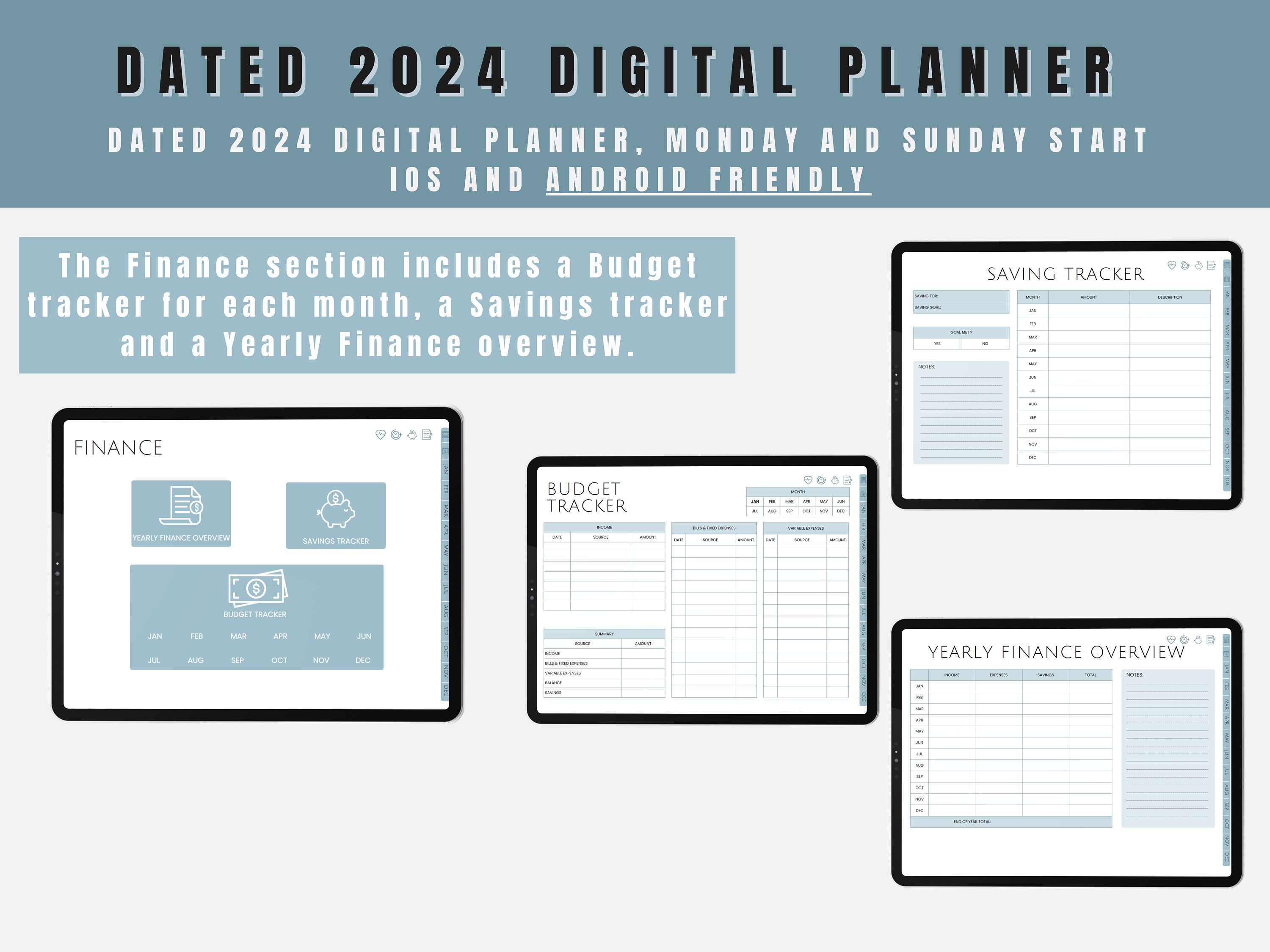 2024 Dated Digital Planner | Goodnotes | Android Tablet Planner | iPad ...