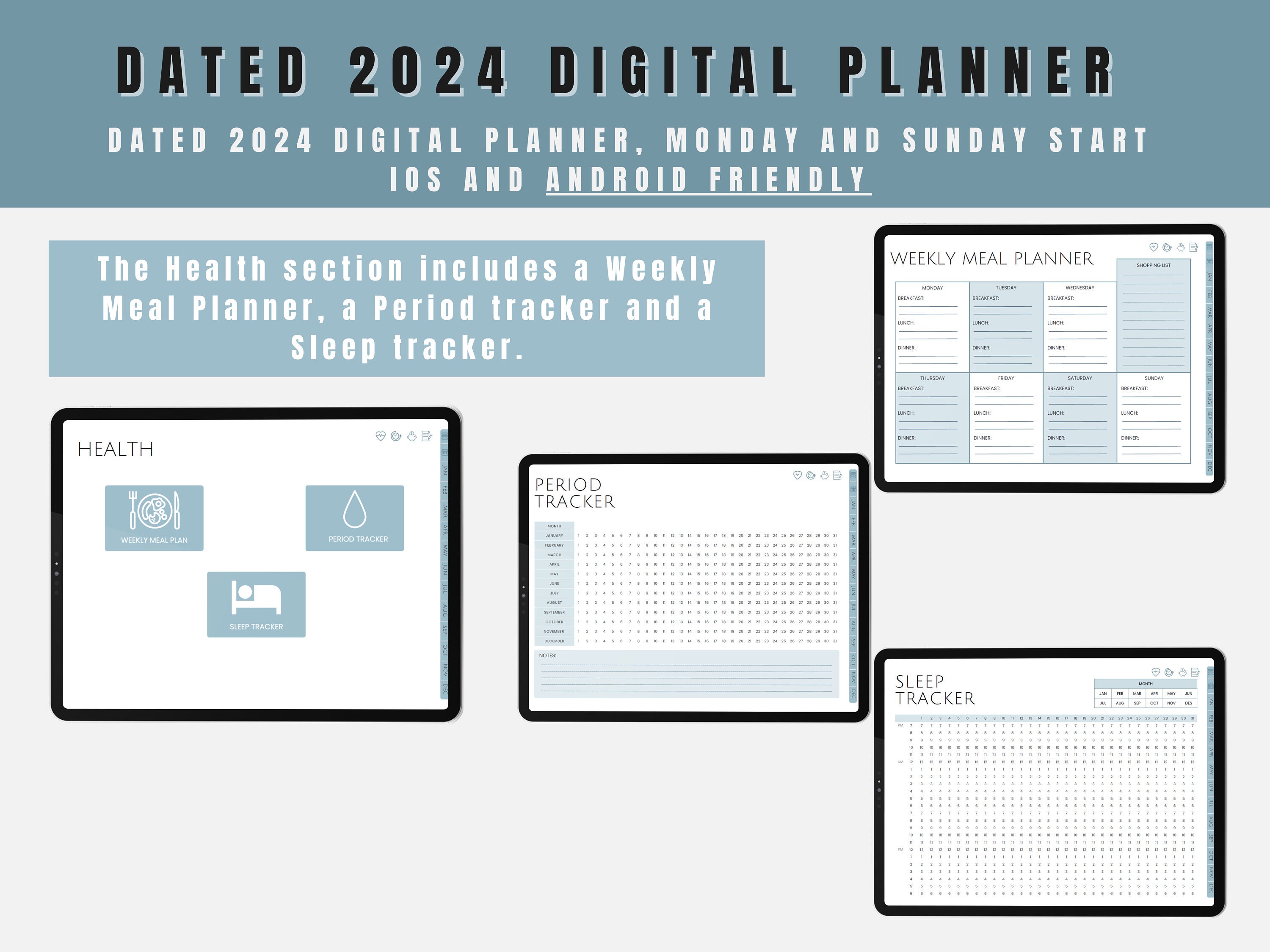 2024 Dated Digital Planner | Goodnotes | Android Tablet Planner | iPad ...