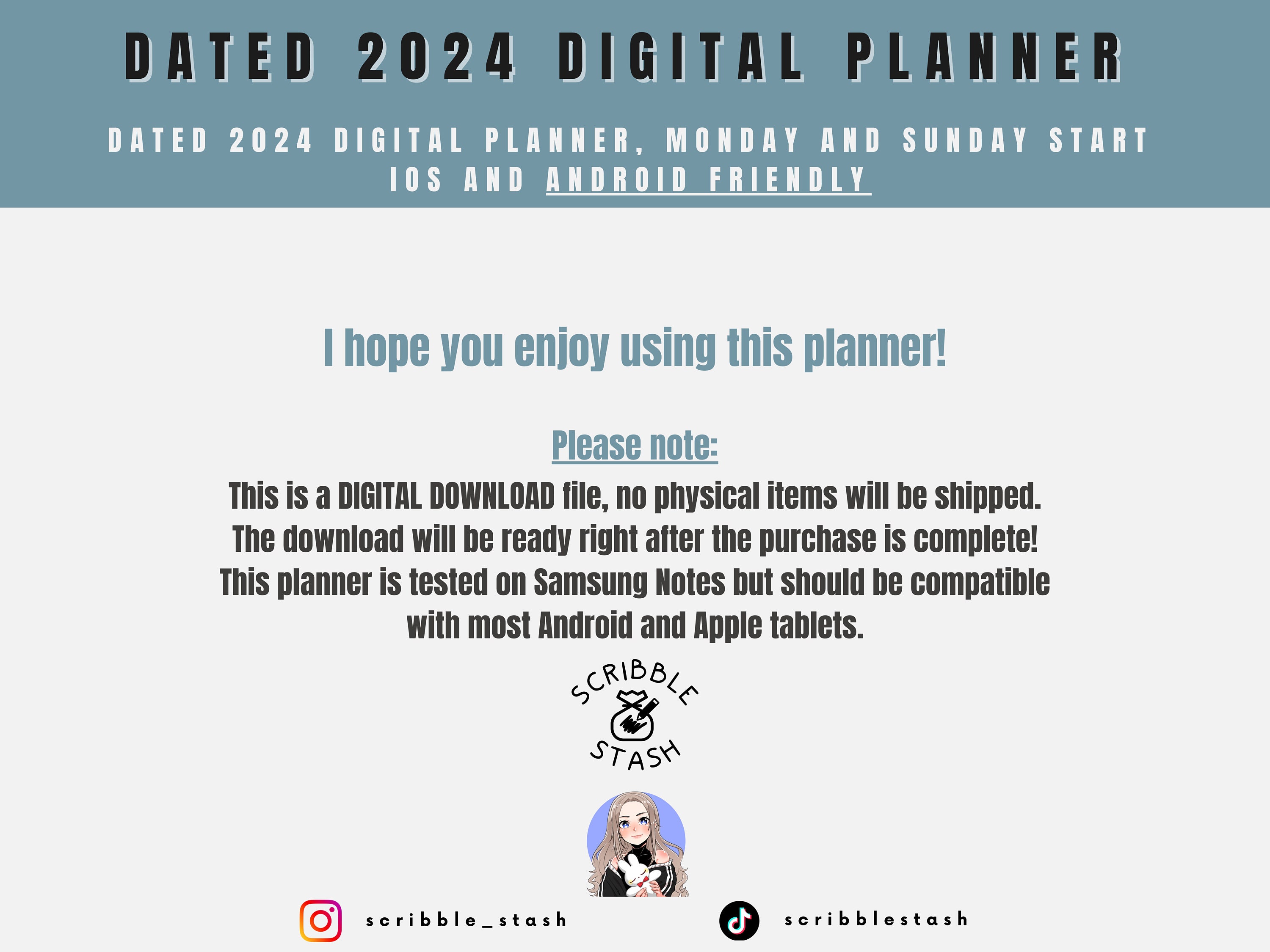 2024 Dated Digital Planner | Goodnotes | Android Tablet Planner | iPad ...