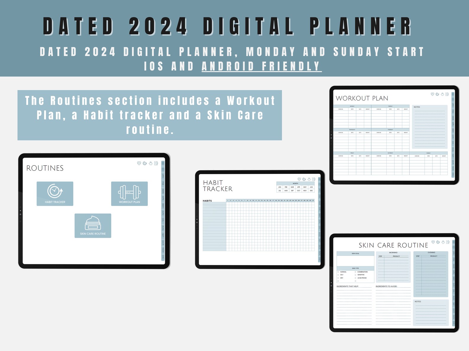 2024 Dated Digital Planner | Goodnotes | Android Tablet Planner | iPad ...
