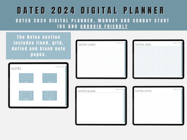 2024 Dated Digital Planner Goodnotes Android Tablet Planner iPad ...