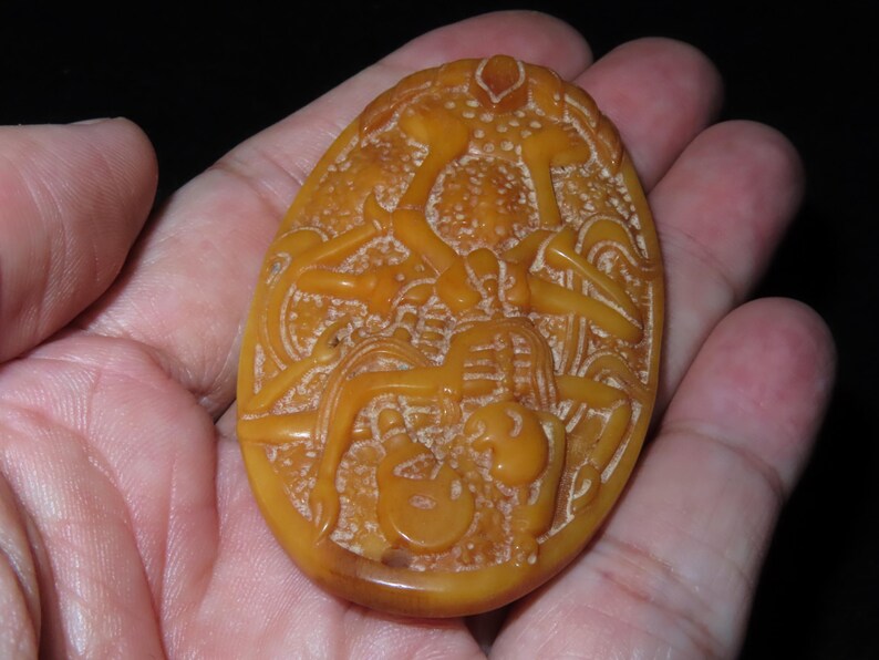 Nepal Tibet Buddhist Yak Bone Twins Dancing Citipati Skeleton Ornament ...