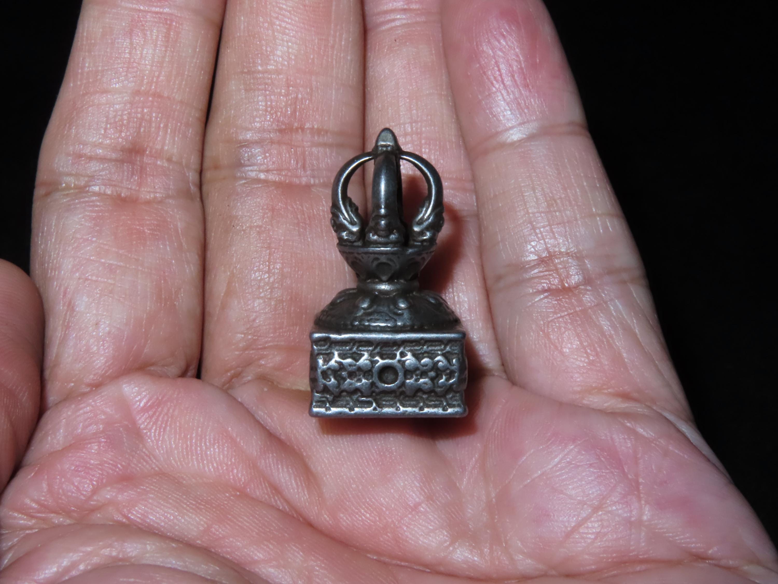 Nepal Tibet Buddhist Cold Iron Vajra Seal Stamp Scorpion Talisman ...