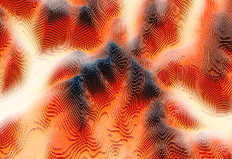 3D Contour Route Map Personalised Route Map Custom Contour Map ...