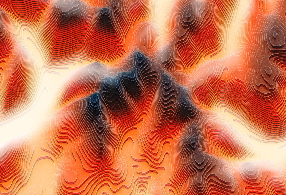 3D Contour Route Map Personalised Route Map Custom Contour Map ...