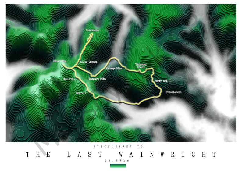 3D Contour Route Map Personalised Route Map Custom Contour Map ...