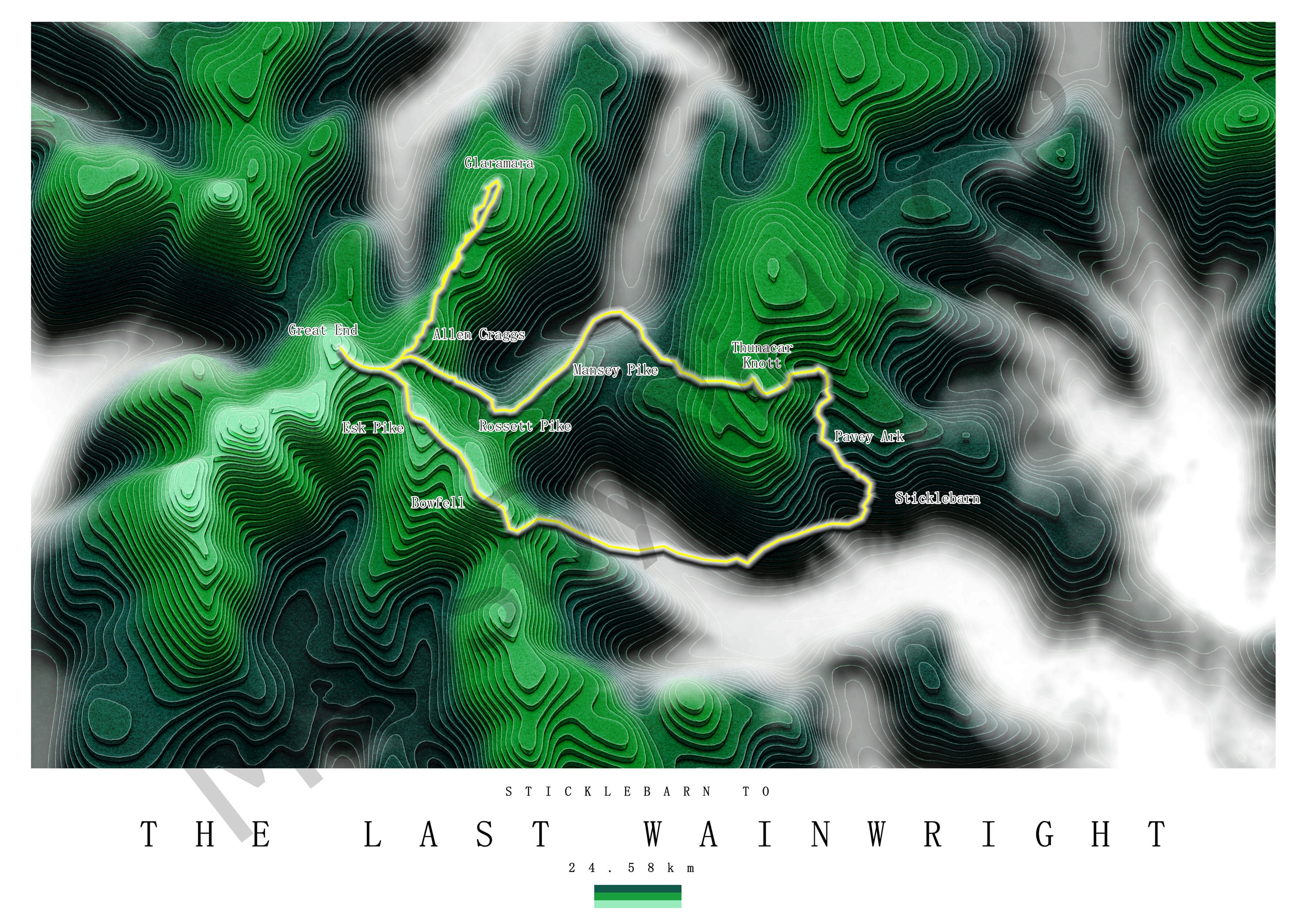 3D Contour Route Map Personalised Route Map Custom Contour Map ...