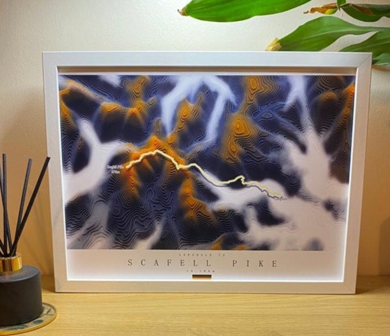 3D Contour Route Map Personalised Route Map Custom Contour Map ...