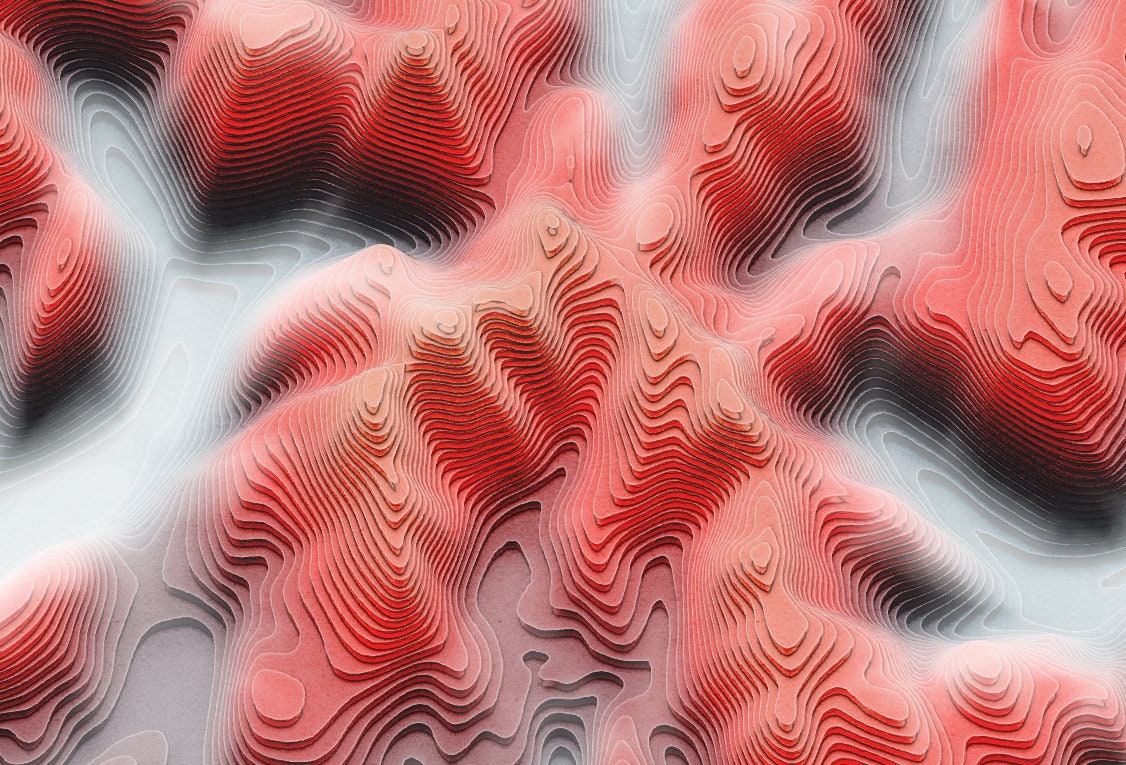 3D Contour Route Map Personalised Route Map Custom Contour Map ...