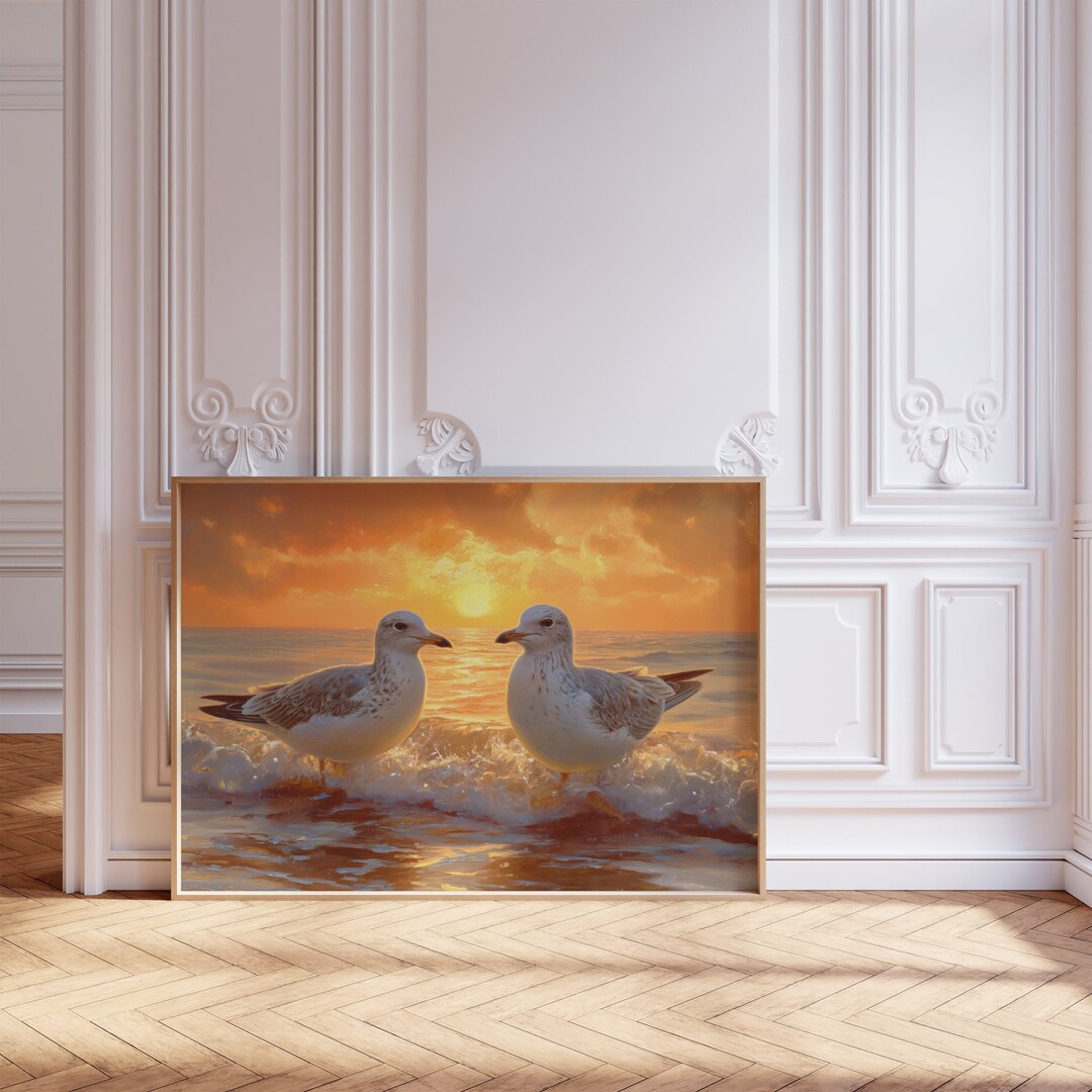 Seagull Digital Print for Living Room Seagull Wall Art Realistic ...
