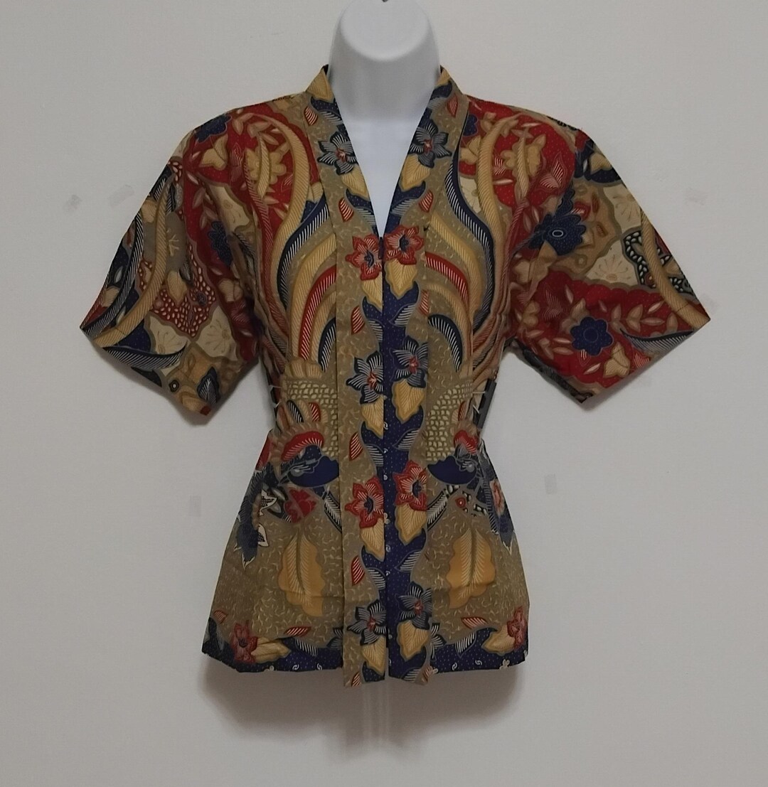 Handprint Premium Cotton Short Sleeves Batik Kebaya - Etsy