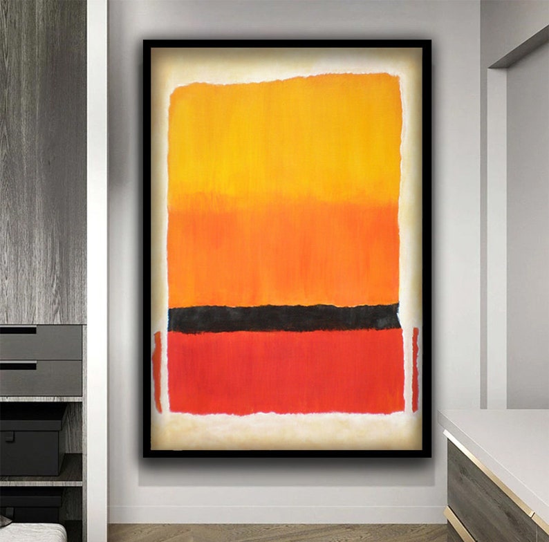 Mark Rothko Yellow Orange Black and Red Canvas, Mark Rothko Panel, Mark ...