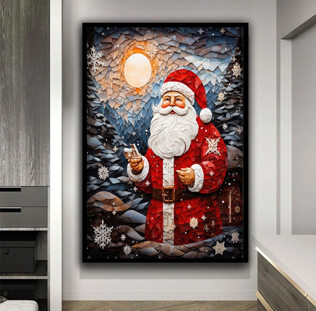 Santa Claus Canvas, Santa Claus Wall Art, Santa Claus Painting, Santa ...