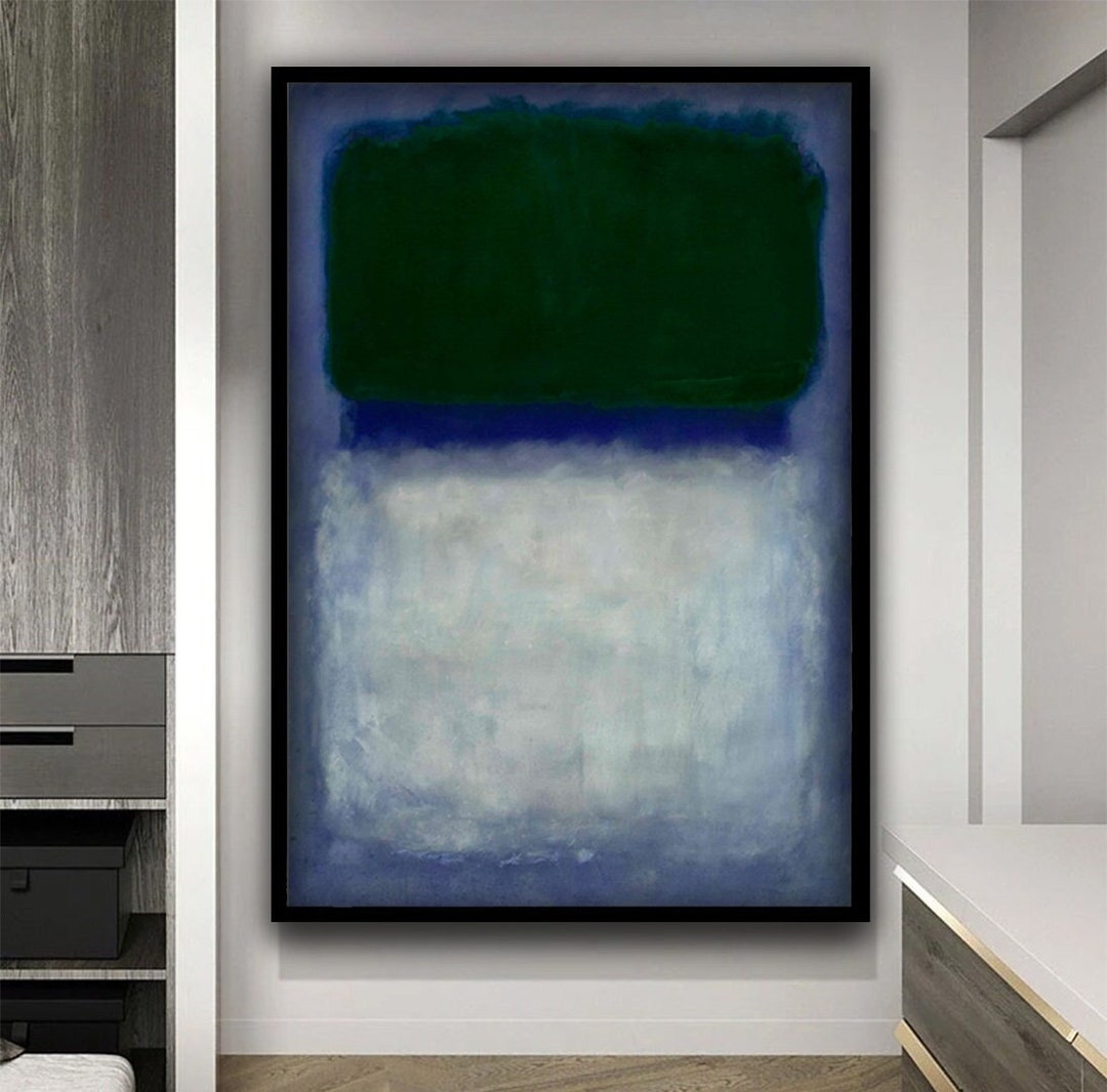 Mark Rothko Canvas, Green White and Blue Canvas, Abstrack Canvas, Mark ...