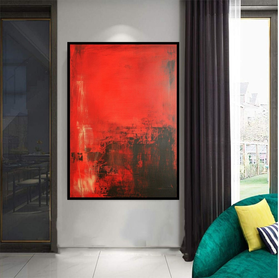 Mark Rothko Red Black Abstract Canvas Painting, Minimalist Modern ...