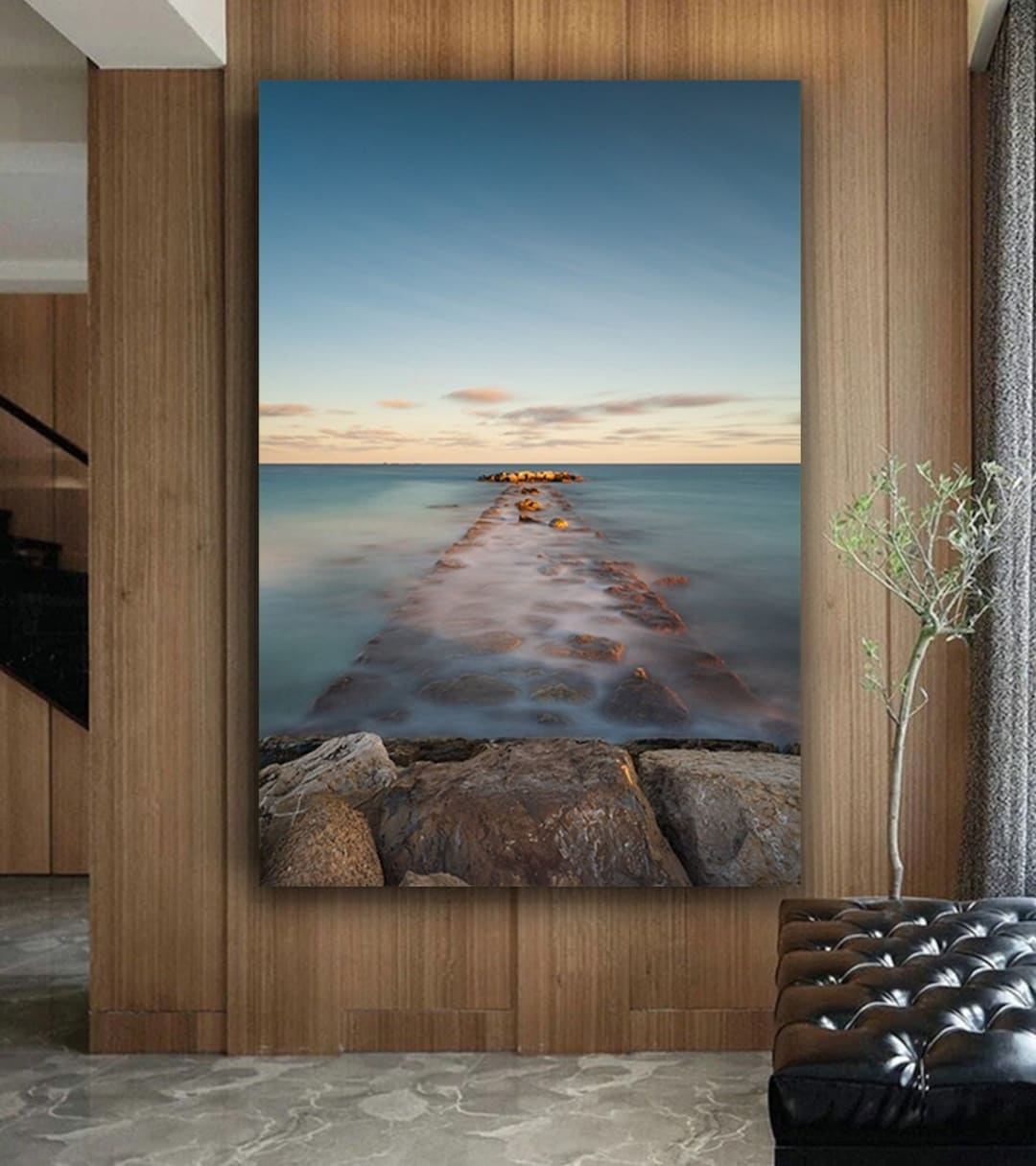 Sea Canvas, Seascape Canvas, Pier Painting, Sea Landspace Wall Art, Sea ...