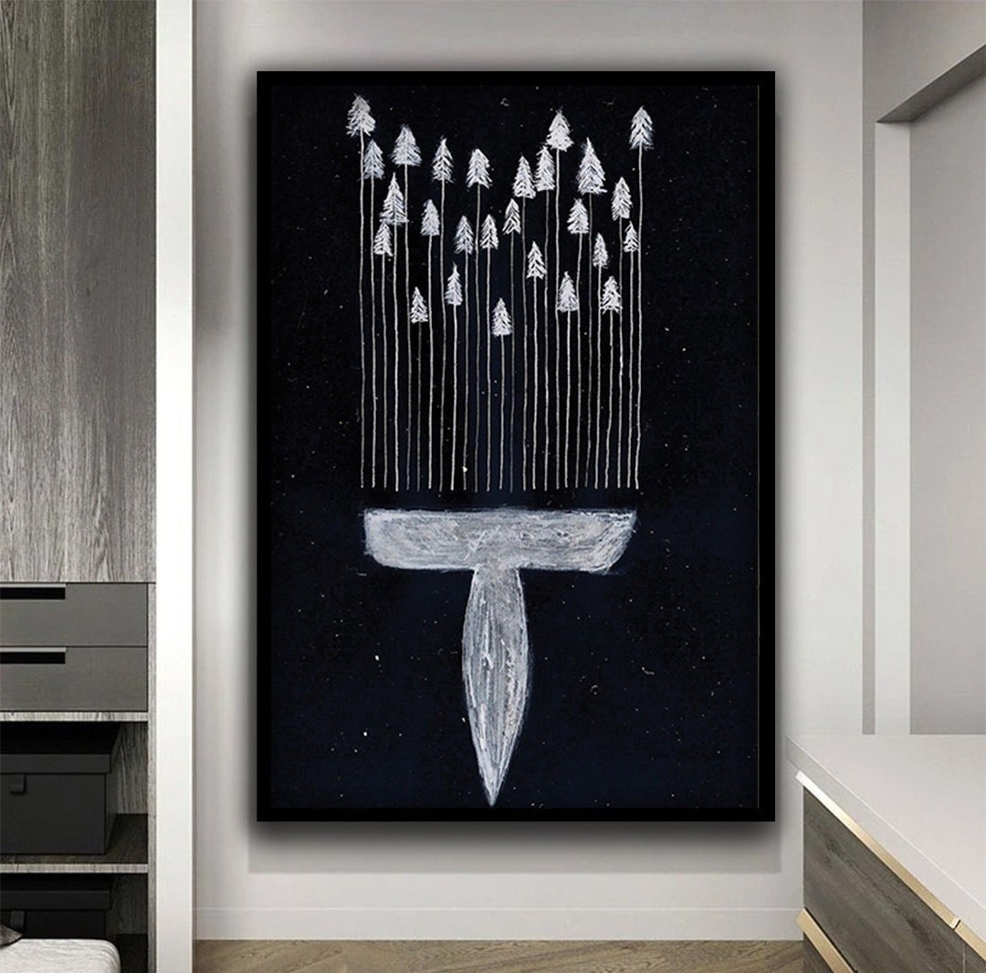 Feather Canvas, Feather Wall Art, Feather Brush Canvas, White Feather ...