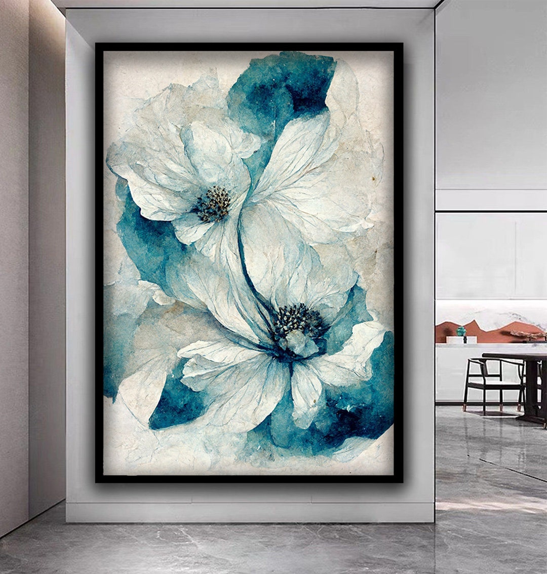 Flower Canvas Panel , White Flower Canvas Art , Flower Canvas Art ...