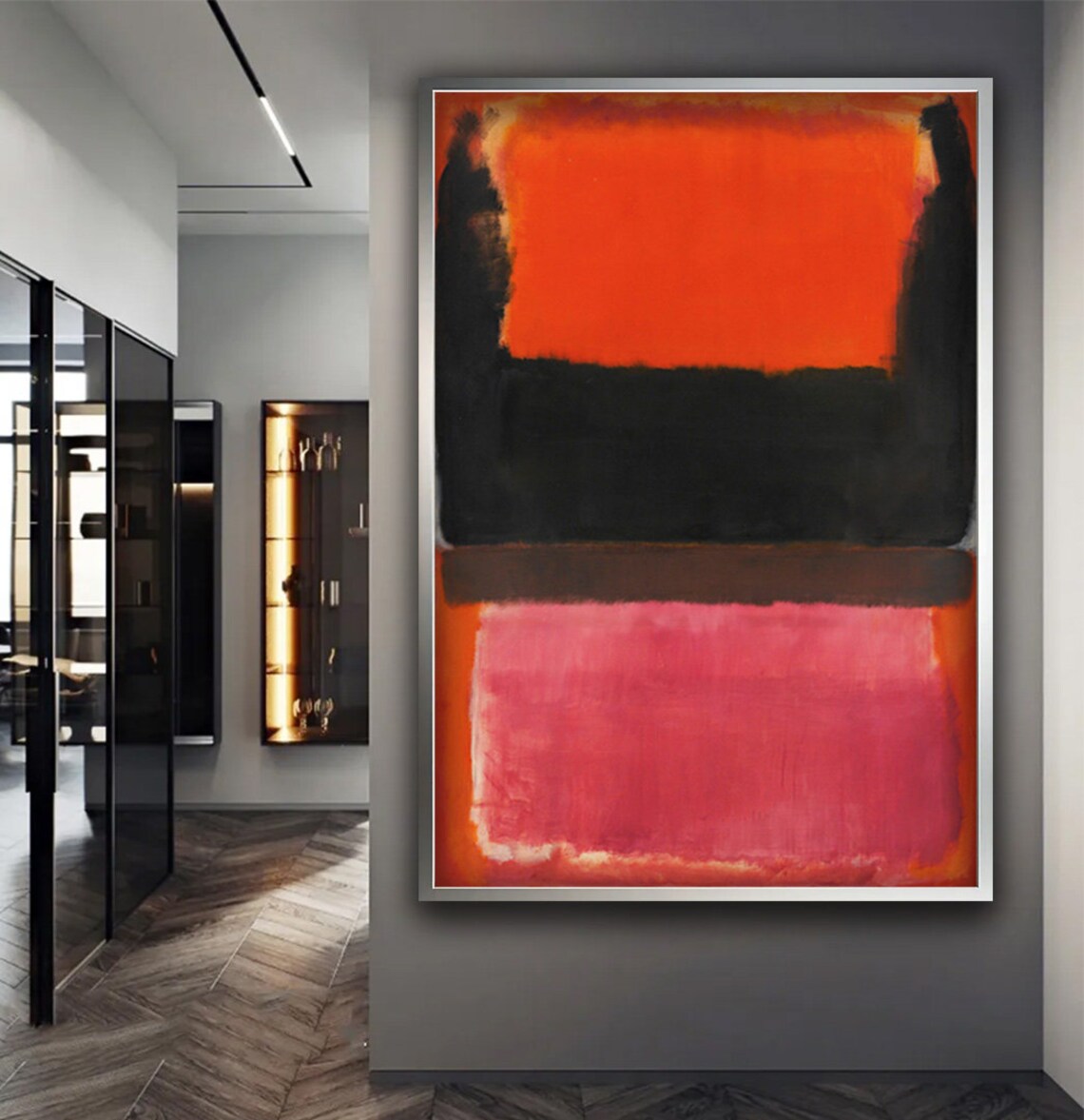Mark Rothko Orange Black and Pink Canvas, Mark Rothko Panel, Mark ...