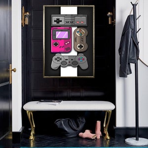 Retro Video Game Controller Canvas Print, Game Console Canvas Painting ...