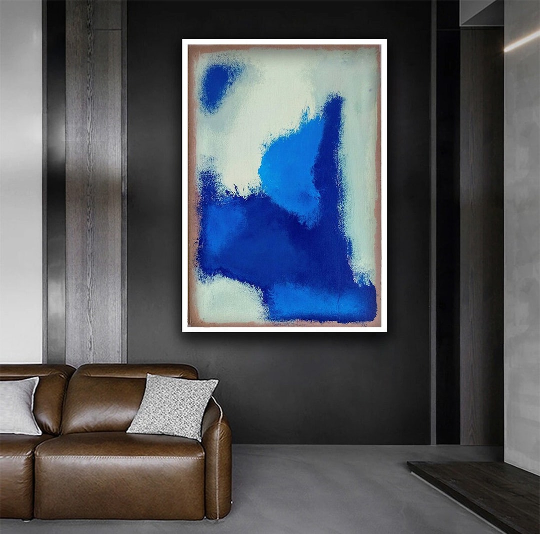 Mark Rothko White Blue and Navy Blue Canvas, Mark Rothko Panel, Mark ...