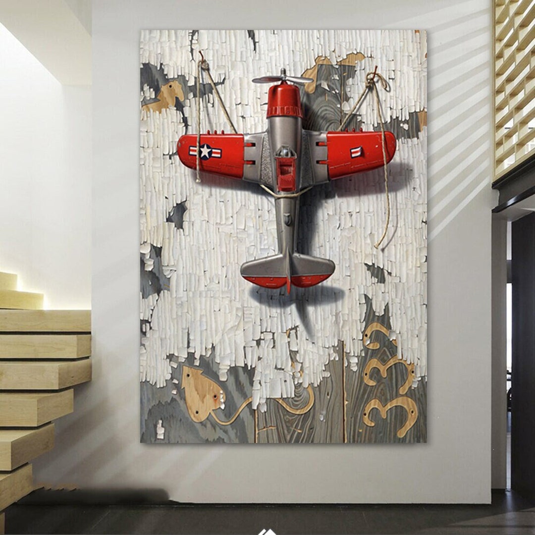 Vintage Propeller Plane Canvas Print, Vintage Airplane Propeller ...