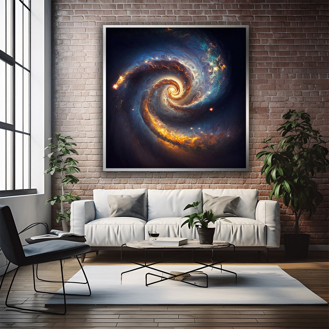 Spiral Galaxy Canvas Print, Universe Wall Art, Galaxy Canvas, Space ...