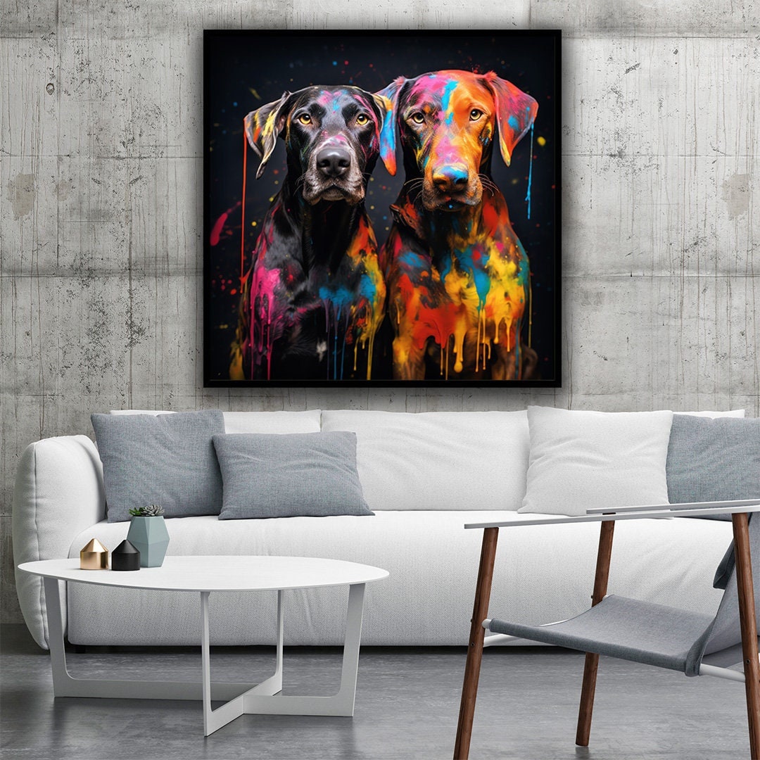 Black Labrador Retriever Dog Canvas Print, Colorful Labrador Painting ...