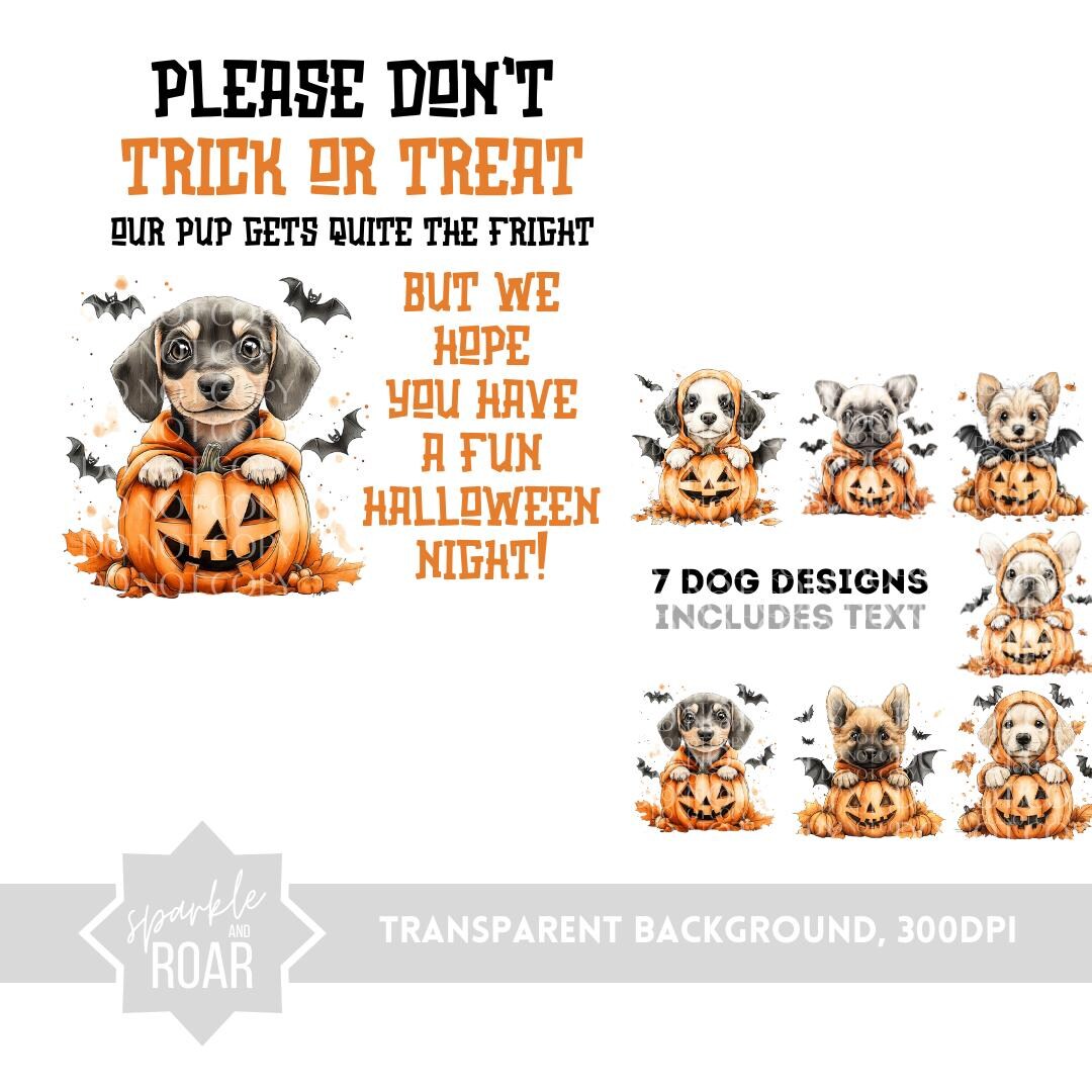 Dog Halloween Clipart, Dont Trick or Treat Dog Printable, Clipart ...